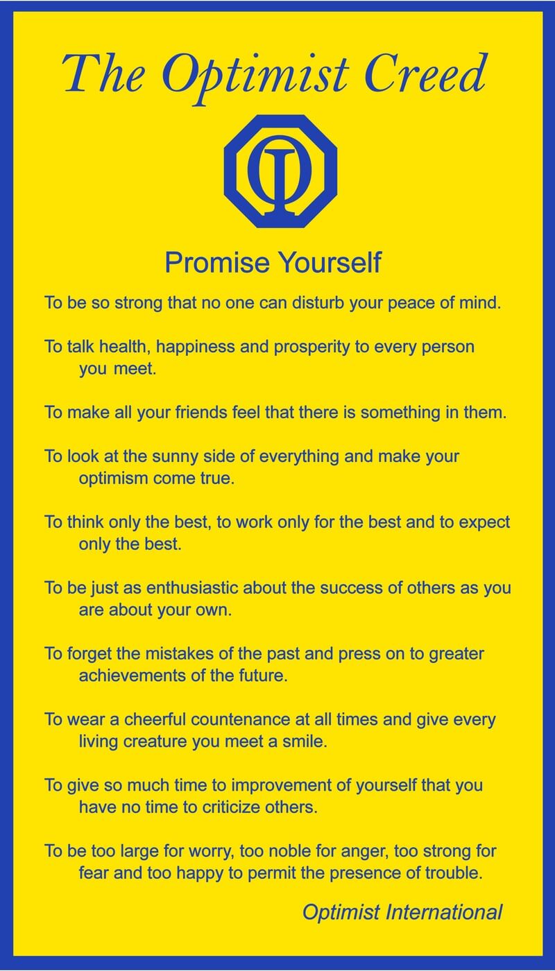 The Optimist Creed | Village Hero